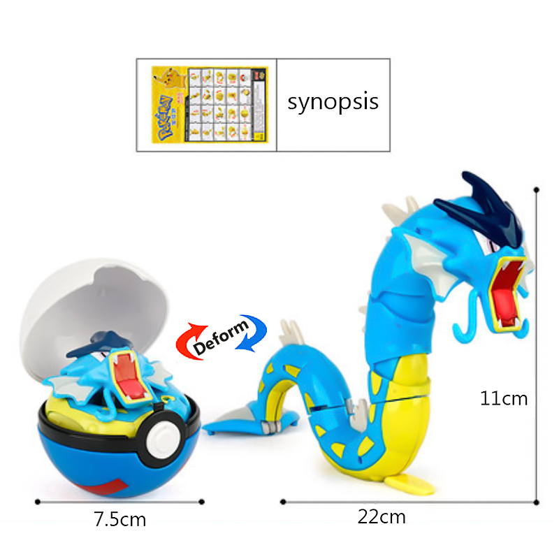 High Quality Pokemon Ball Deformation Toy Pikachu Mewtwo Gyarados ...