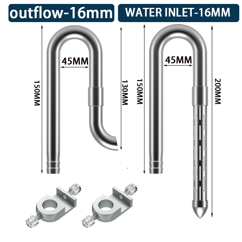 Fish tank inlet and outlet filter stainless steel tube extendable ...