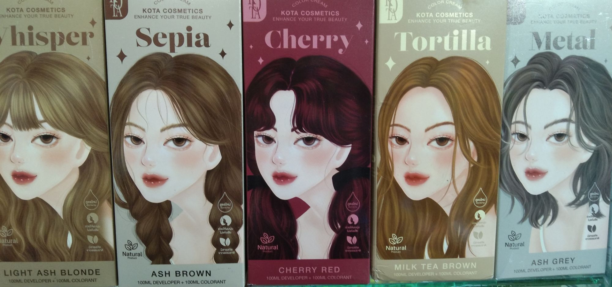 Kota Cosmetics Hair color Cherry Red Ash Brown Light Ash Blonde Milk ...