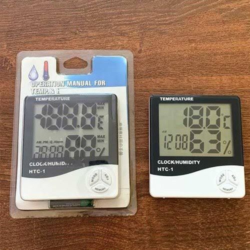 HTC-1 LCD Digital Temperature Humidity Meter with Clock – Thermo ...