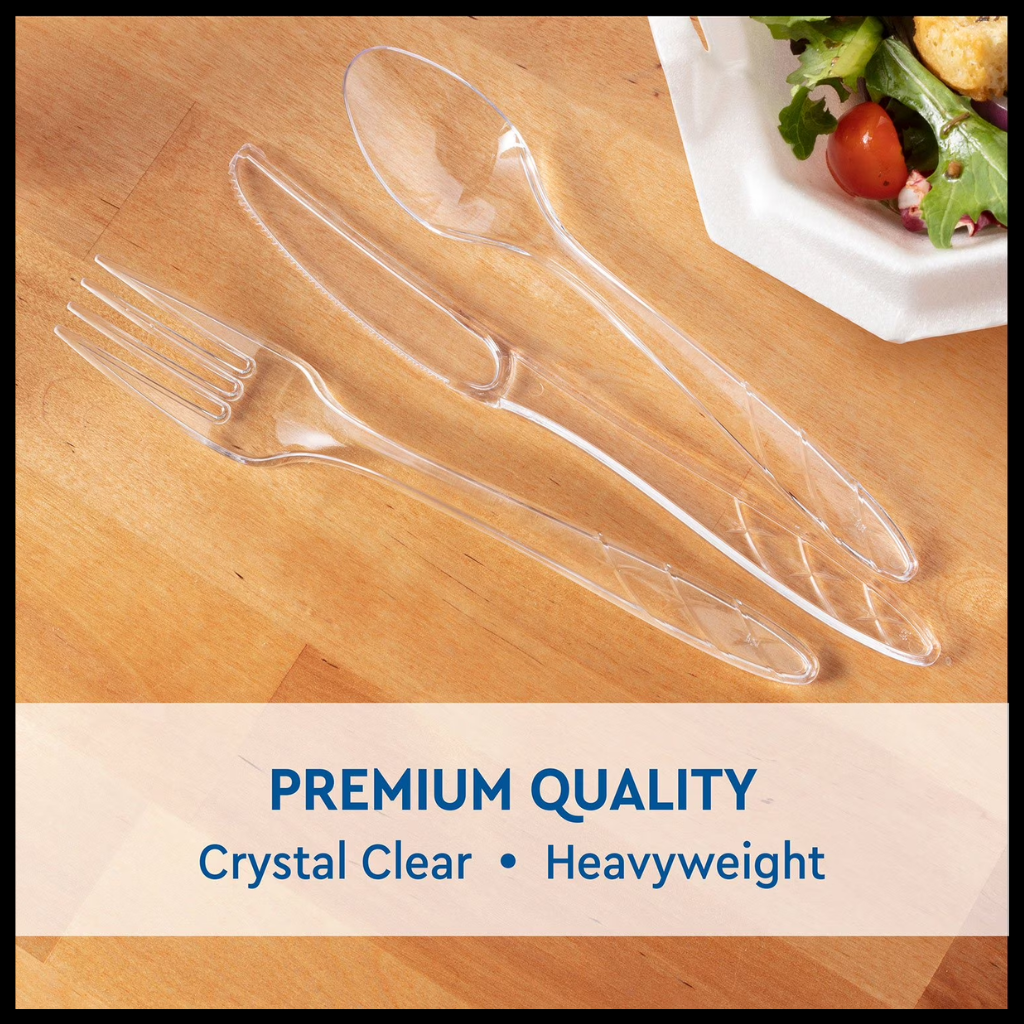 25 Pcs One-Time Transparent Fork – Single-Use Plastic Fork | 7 inch ...