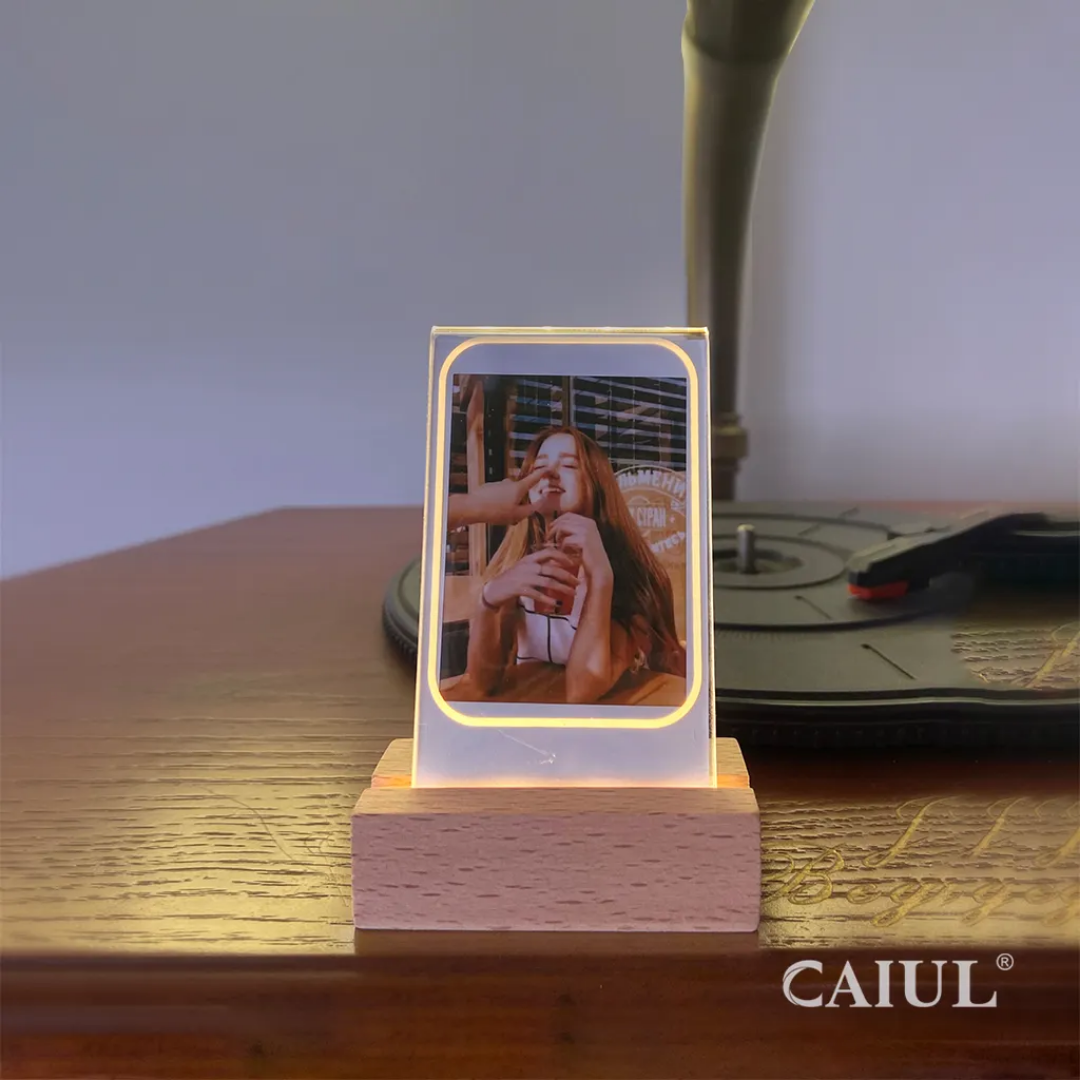 Luminous wood stand instax mini photo picture frame plywood stand with ...