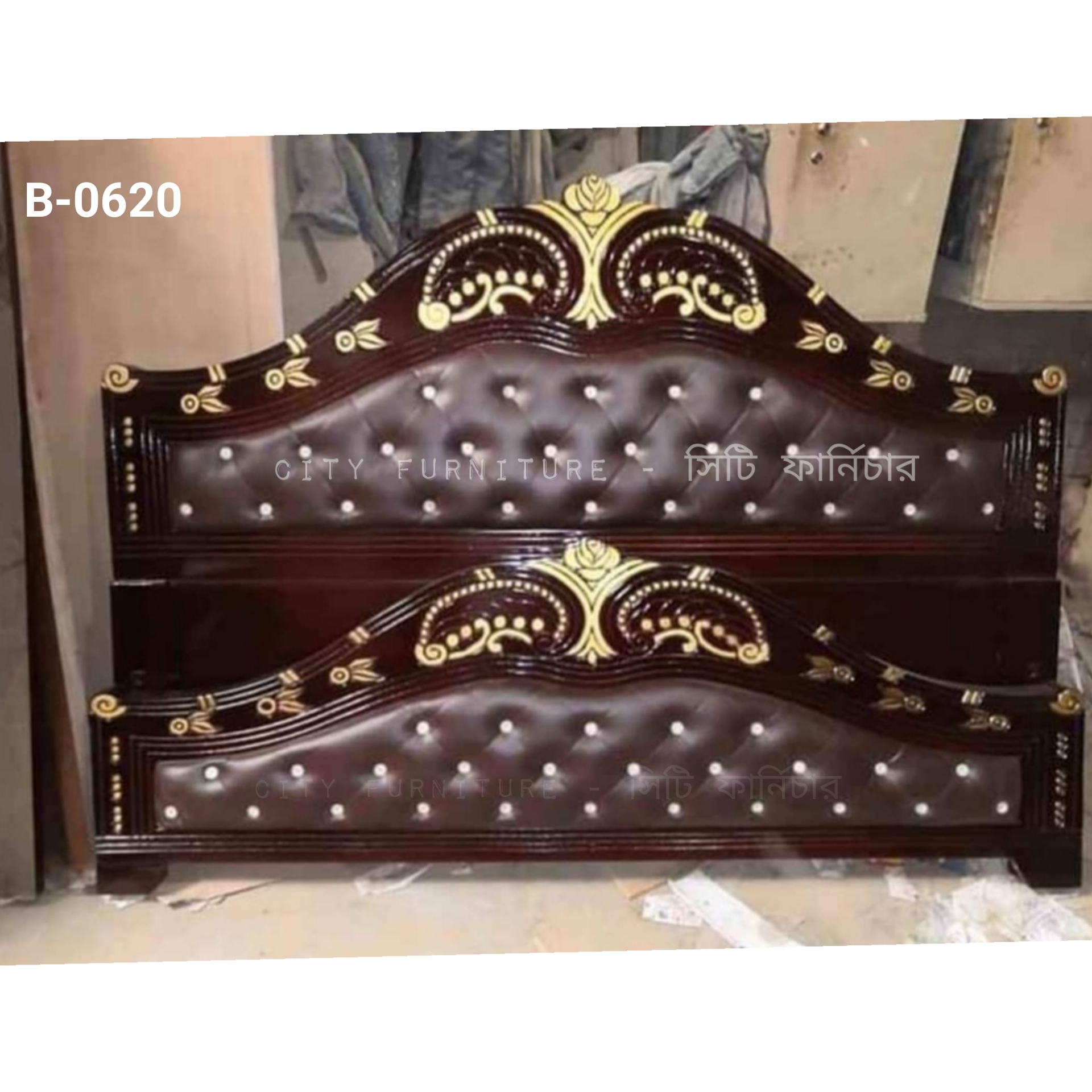 B-0620(Double 5/7 feet) New Model Leather Bed/Godi Khat / Foam Khat ...
