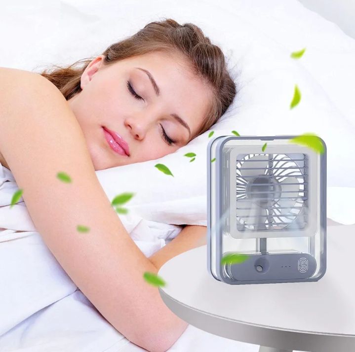 Rechargeable Air conditioner Cooling Fan Small Desktop Fan with Nano ...