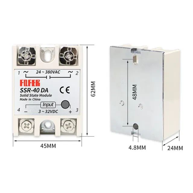 Solid State Relay Ssr-40Da Dc To Ac 40A Single Phase Relay - Power Bank ...
