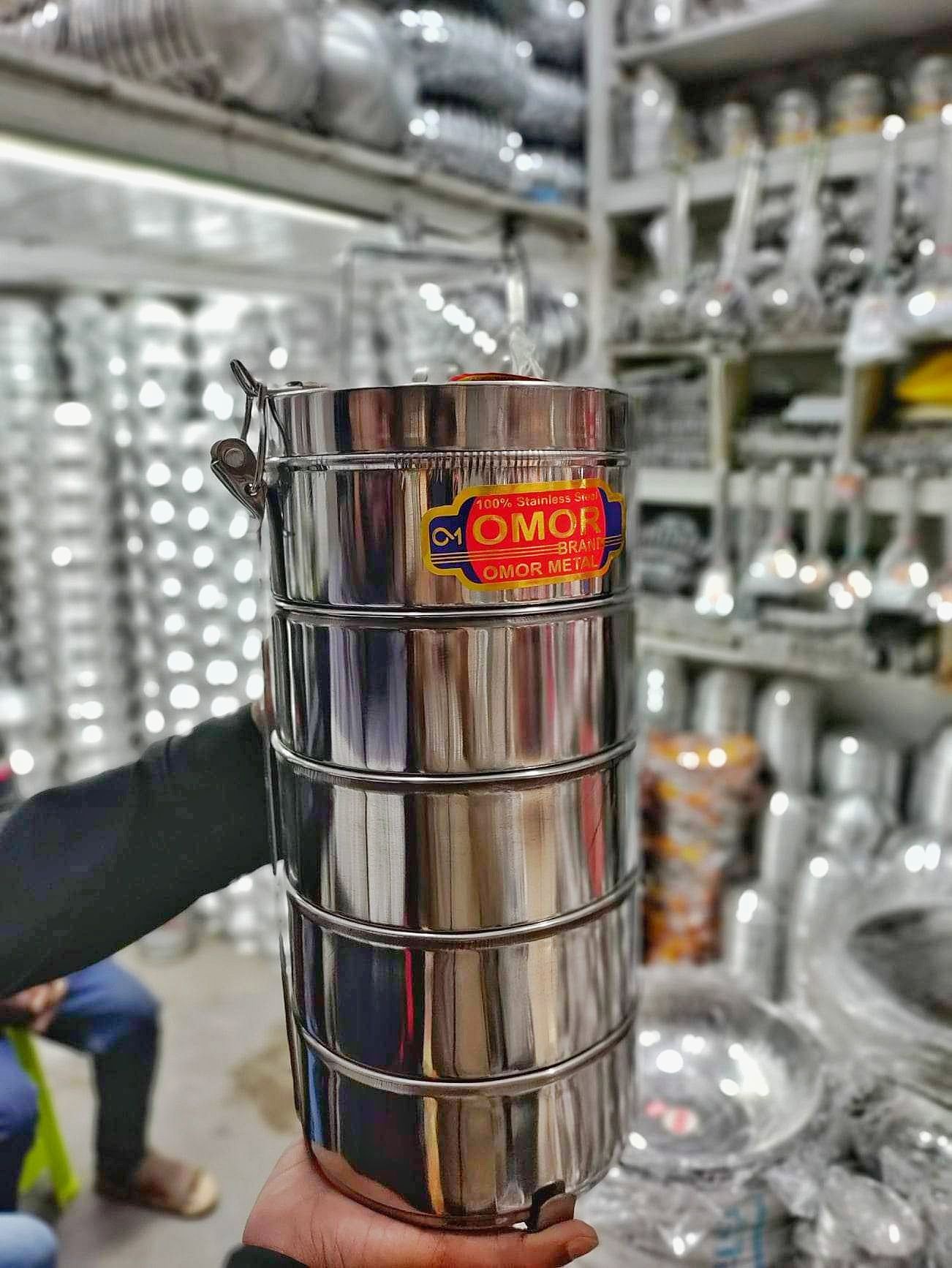 5 Bowl tiffin career box Stainless Steel 5 container | Daraz.com.bd