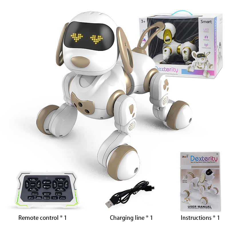 Funny RC Robot Electronic Dog Stunt Dog Voice Command Touch-sense Music ...
