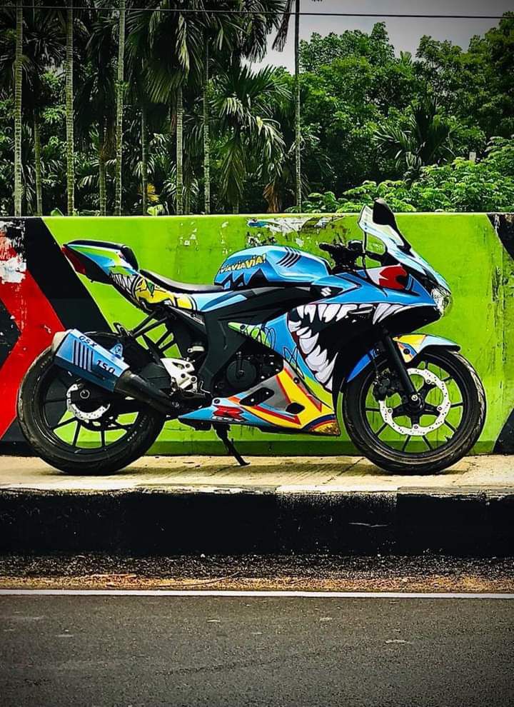 Suzuki Gsxr 150 shark model blue decals sticker set | Daraz.com.bd