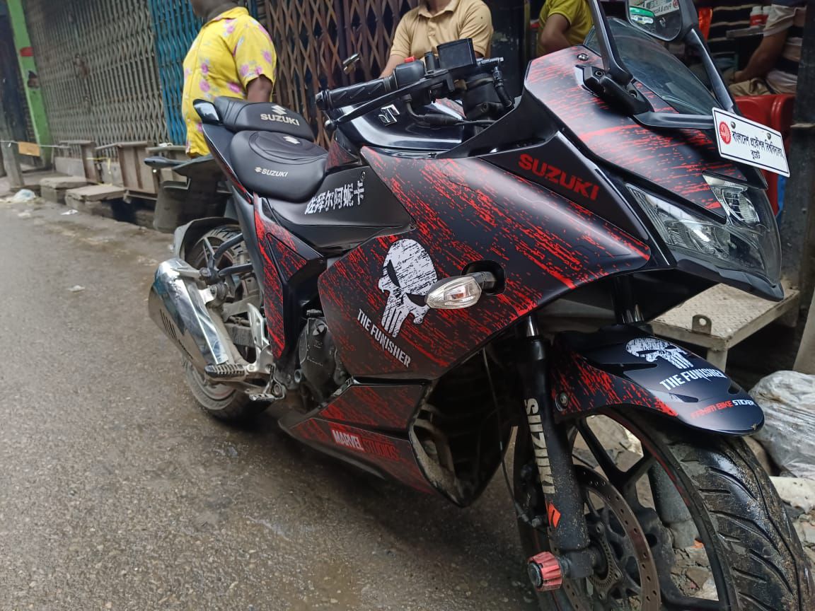 Suzuki Gixxer fi matt red decals sticker set | Daraz.com.bd