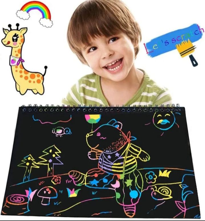 A5 Scratch Art Books for Kids Scratch Art Paper Rainbow Scratch Art for ...