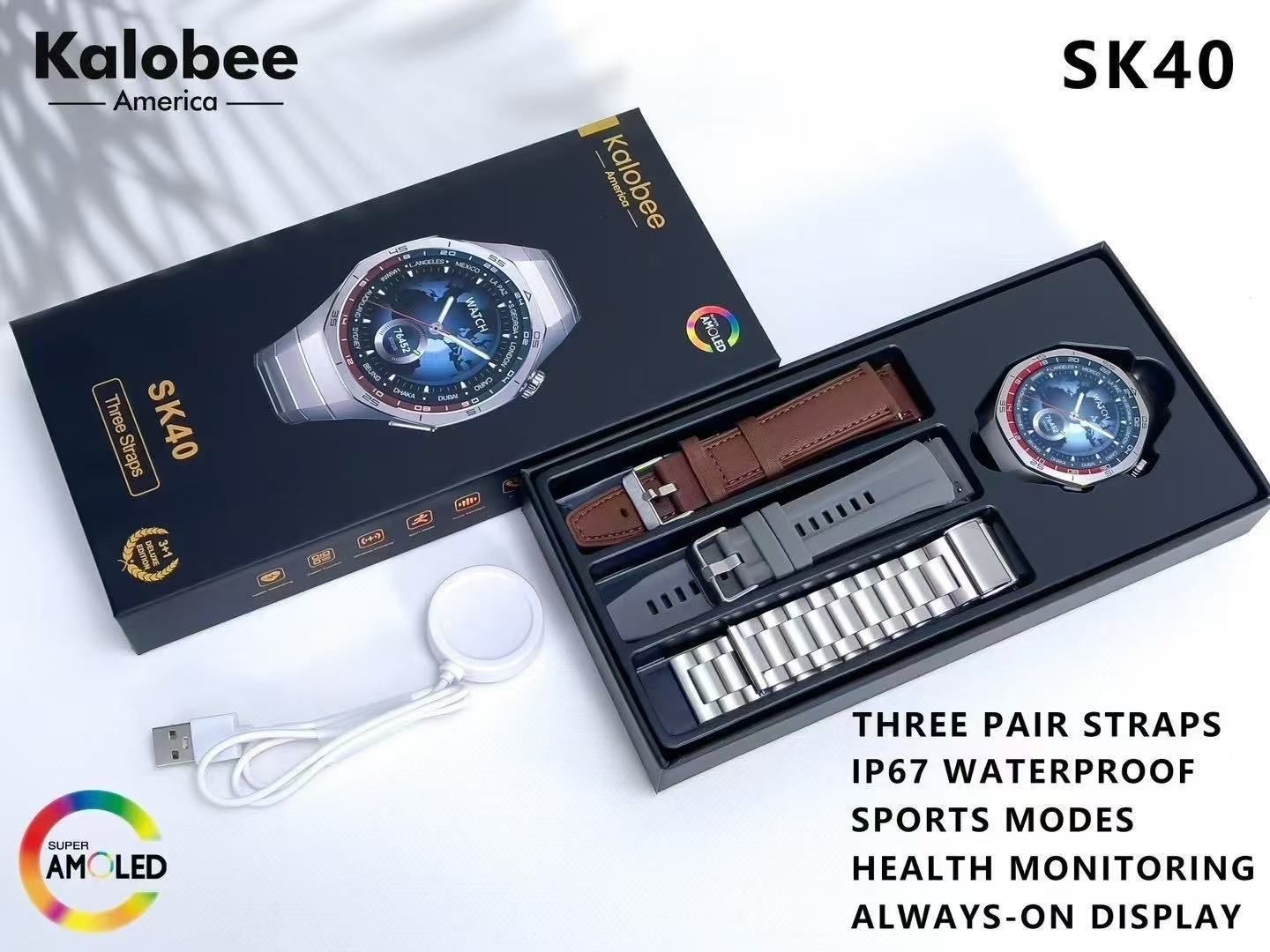 kalobee Sk40 Smartwatch NFC super amoled display | Daraz.com.bd