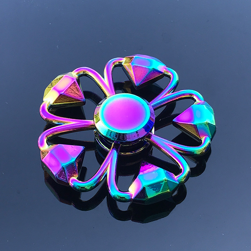 Rainbow Metal Fidget Spinner Toys Stainless Steel Bearing High Speed ...