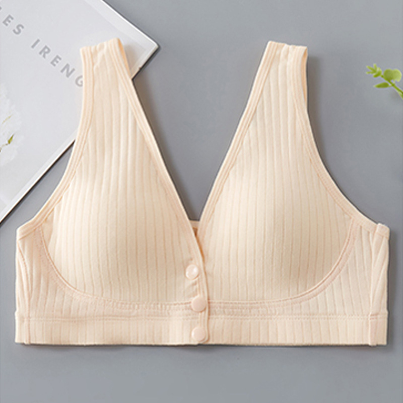 Maternity Front Opening Breastfeeding Bra Gathering Anti-Sagging Maternity Postnatal ...