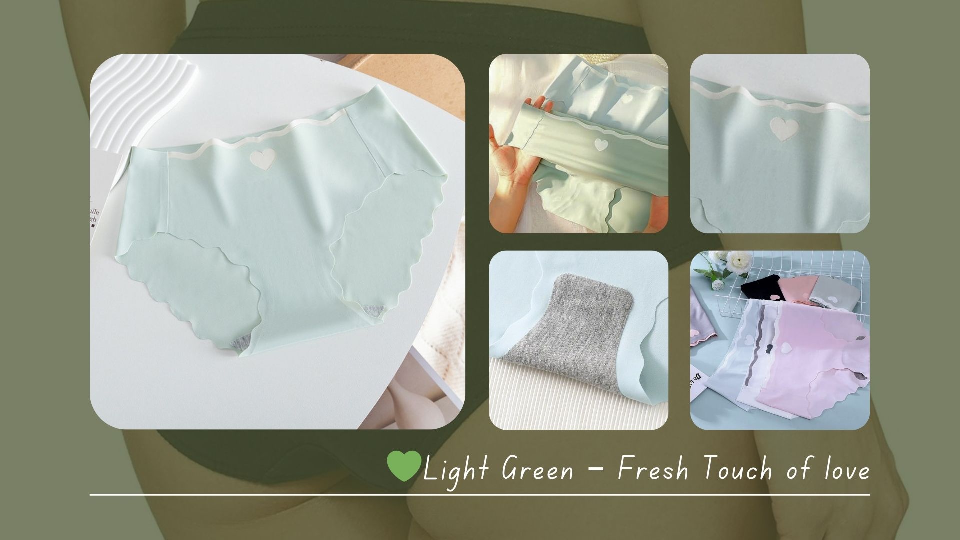 6 Pieces AirFeel Women’s Underwear Panties Seamless Heart Design ...