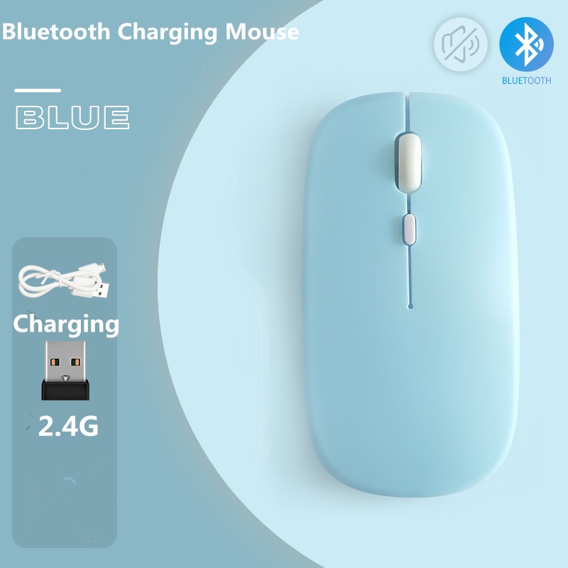 Macaron Rechargeable Wireless Bluetooth Mouse 2.4G USB Mice For Android ...
