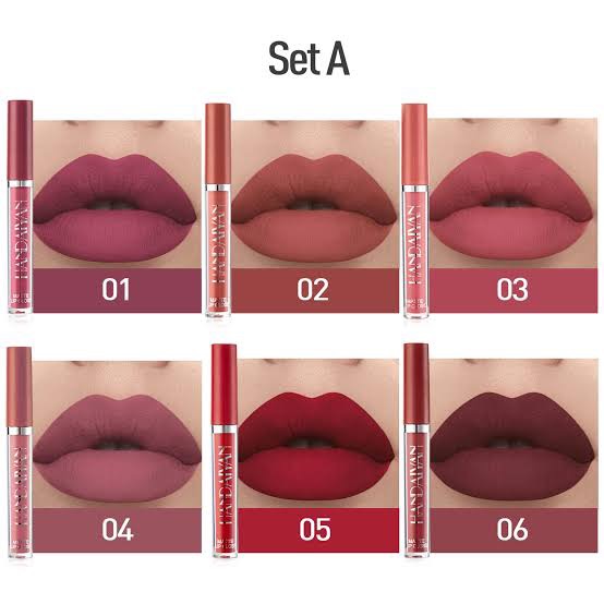 HANDAIYAN 6pcs Matte Liquid Lipstick Set - A | Daraz.com.bd