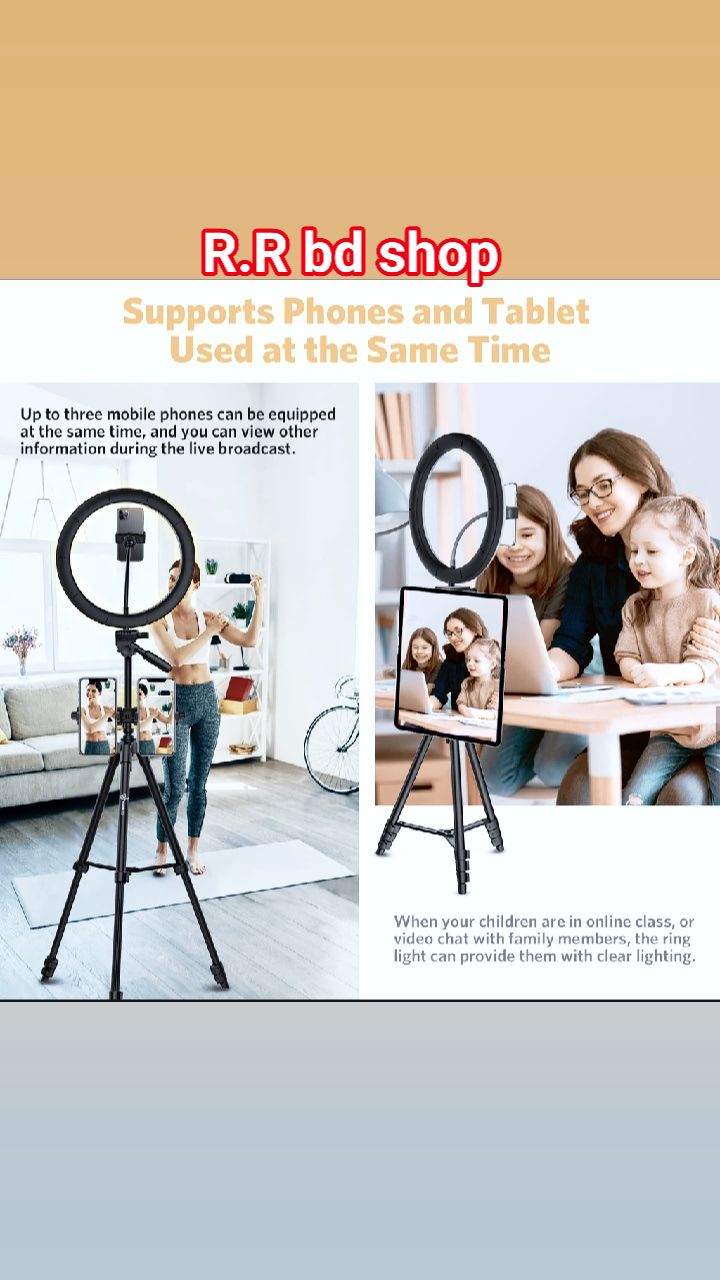 10-inch LED Ring Phil Dimmable Ring light With 7 Feet Stand and ...