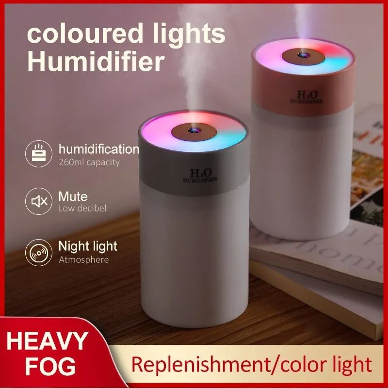 Luminous RGB Humidifier Household Desktop Small Water Supplement Spray ...
