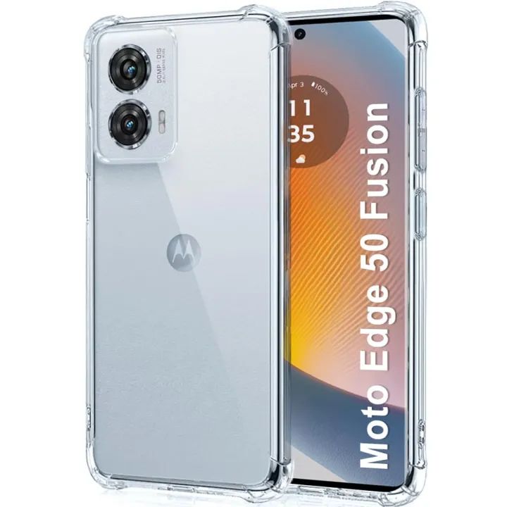 Motorola Edge 50 Fusion Transparent Clear Slim Soft Cover Skin Gel TPU ...