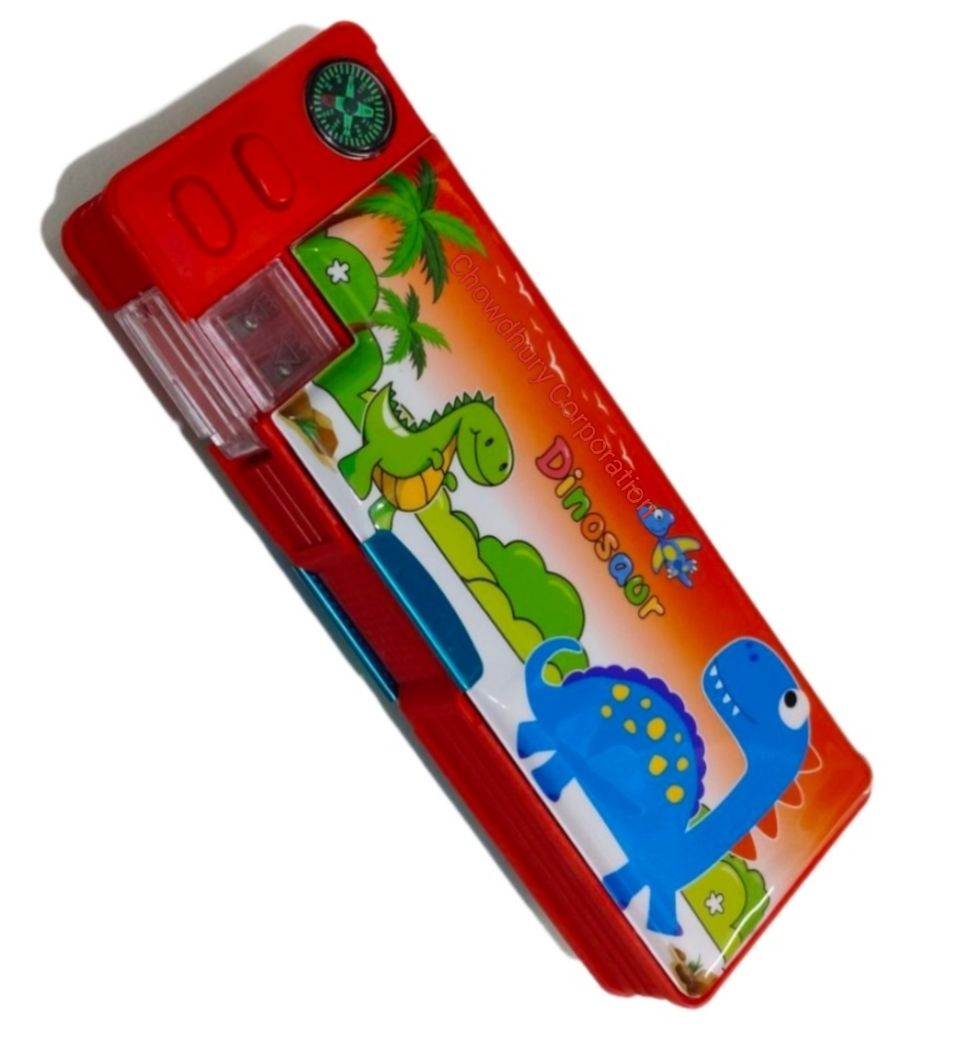 01 Pcs Plastic Pencil & Pen Boxes & Cases Magnetic Lock with Double ...