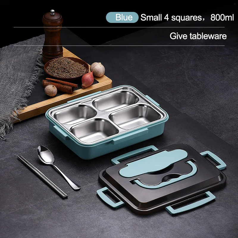 304 Stainless steel Insulation lunch box with Tableware Office Worker Student microwave oven ...