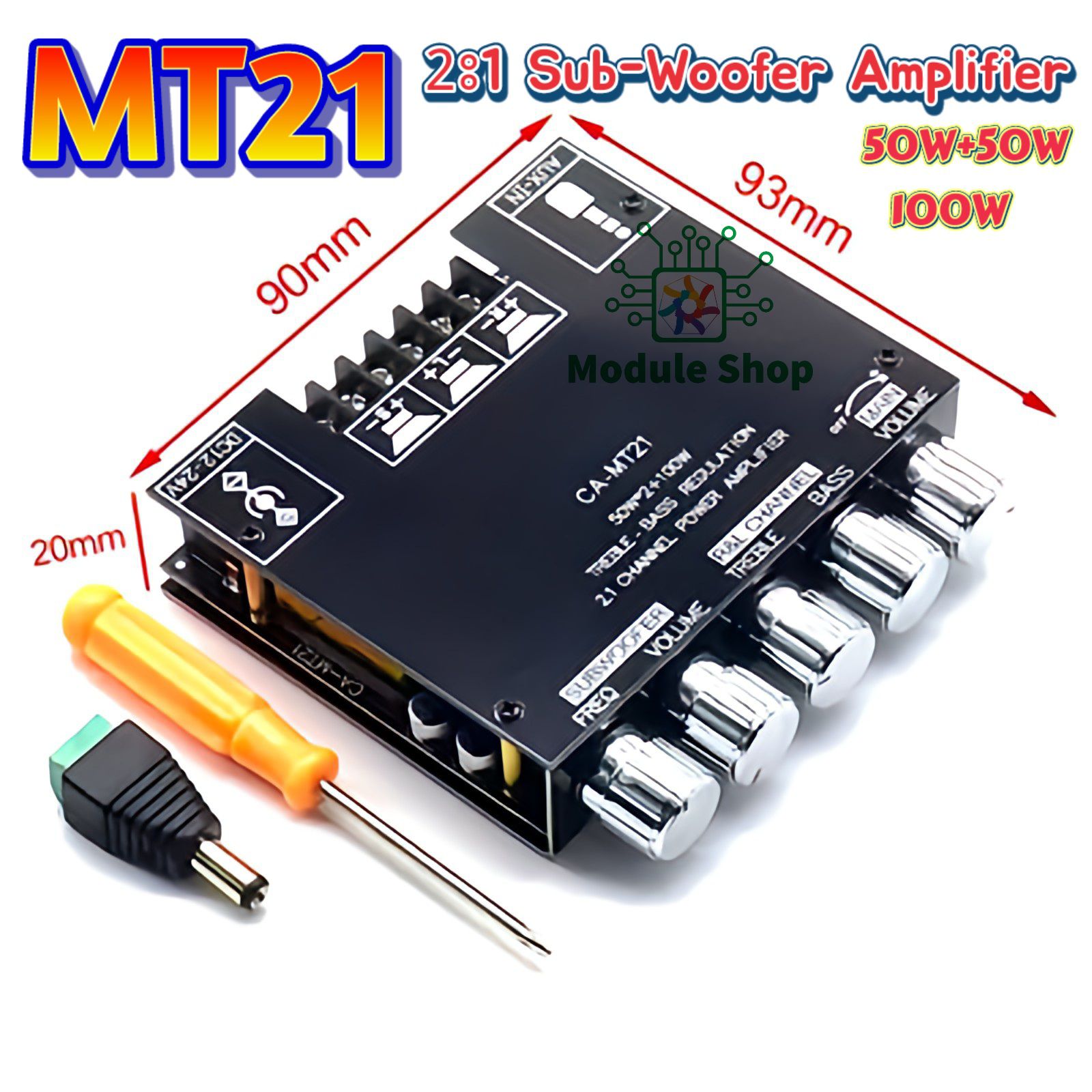 MT21 Bluetooth 5.0 Subwoofer Amplifier Board 50WX2+100W 2.1 Channel ...