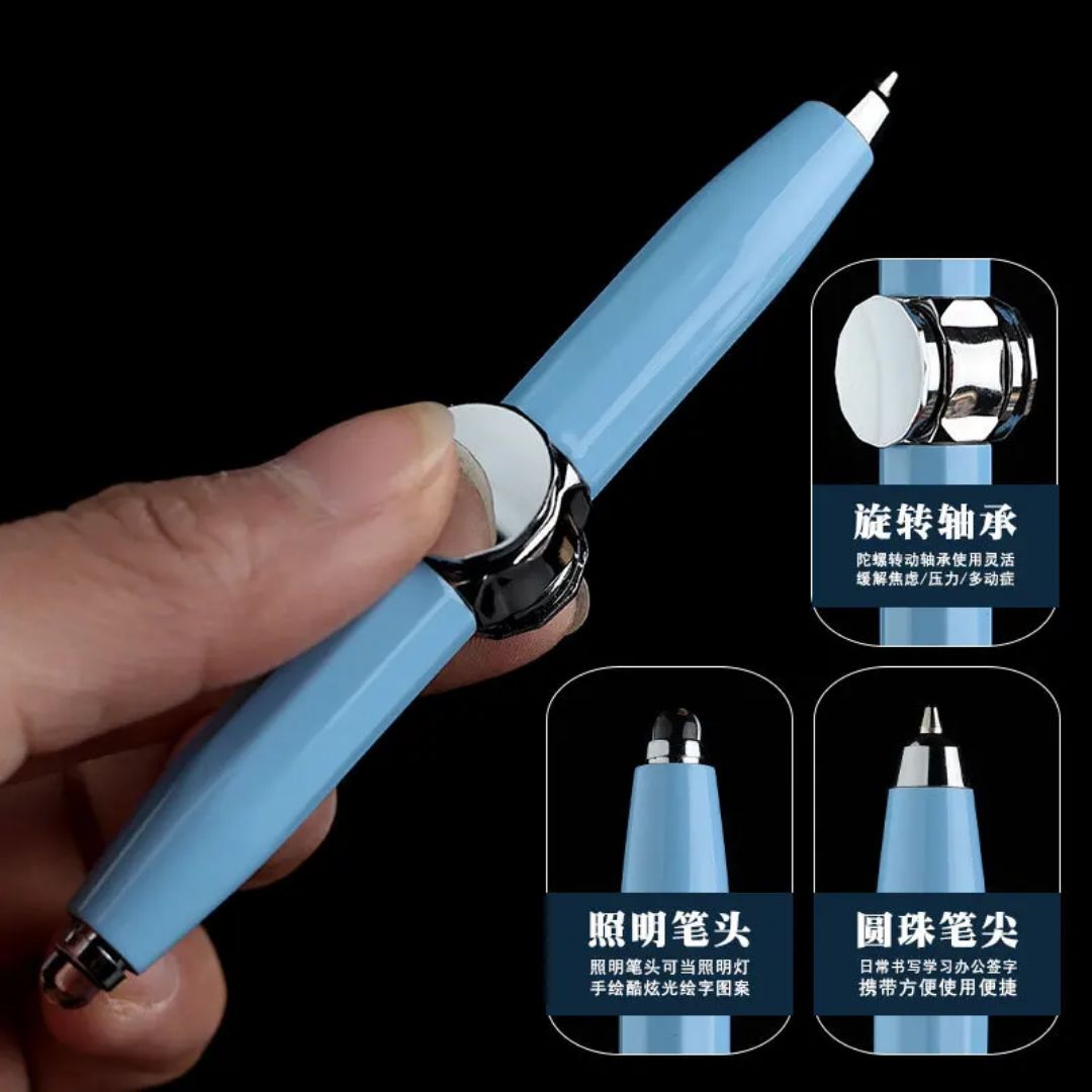 LED Spinning Pen Ball Gyro Pen Fidget Spinner Hand Top Glow In Dark ...