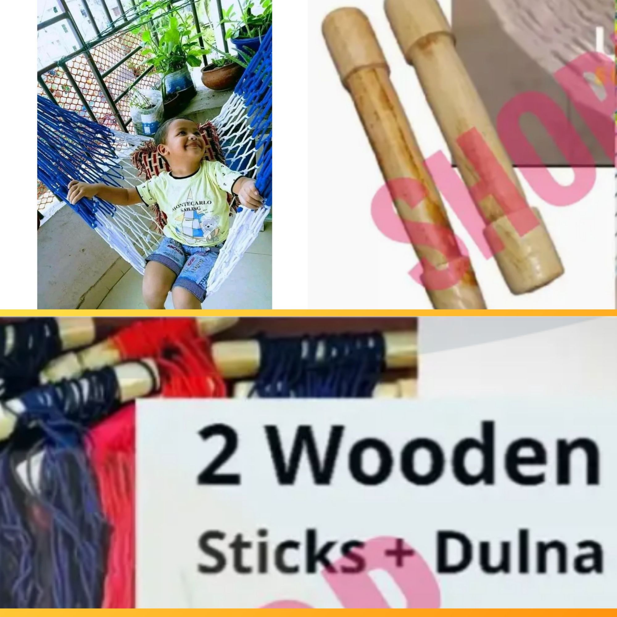 Handmade Rope Dulna Childrens +Wood 2pcs | Daraz.com.bd
