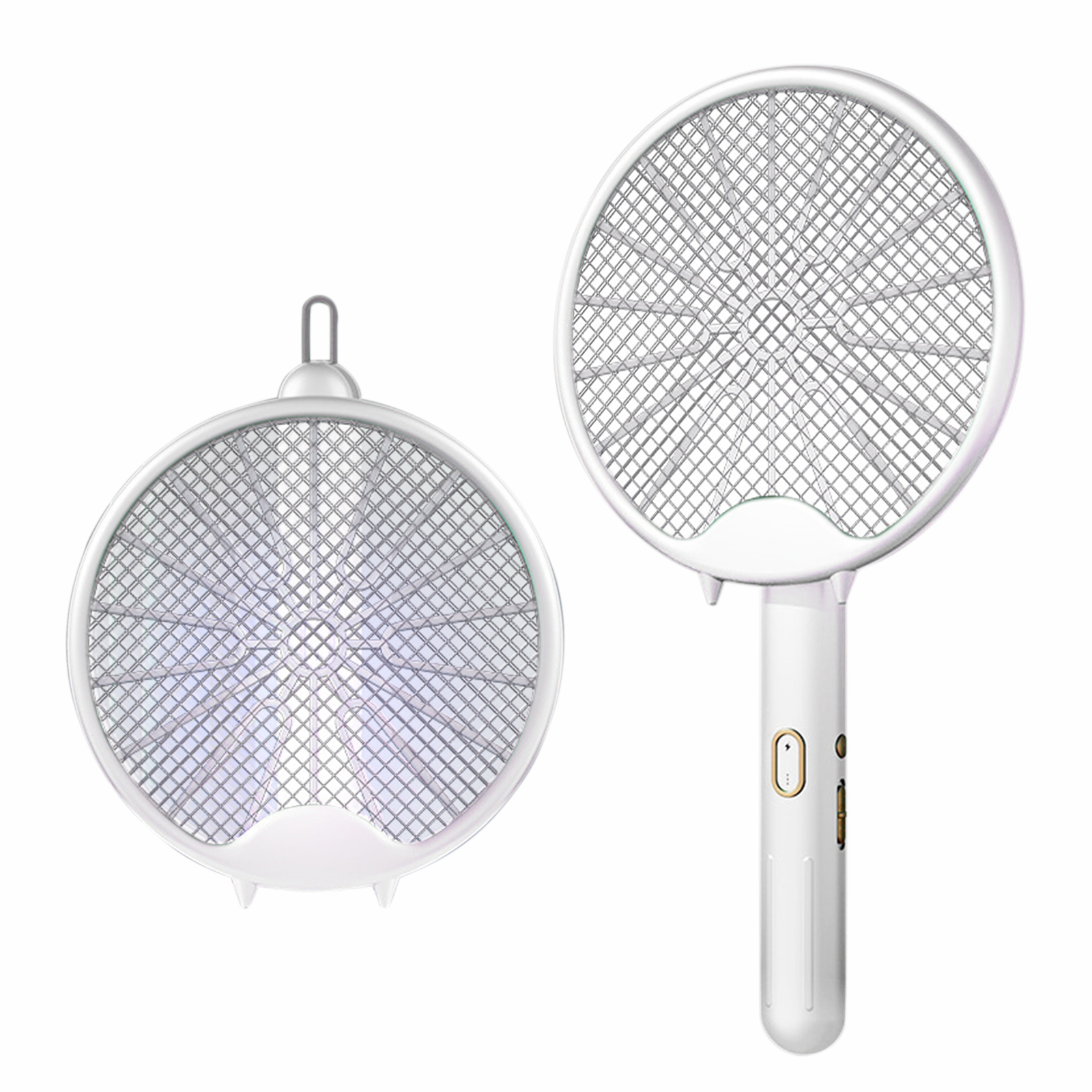 Fly Swatter Electric Racket Rechargeable Bug Zapper Racket Portable ...