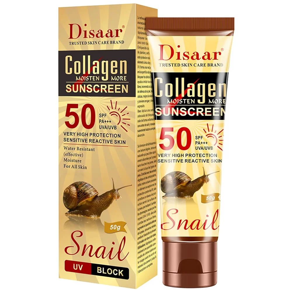 DISAAR Beauty Collagen Snail Extract Sunscreen 50 SPF PA+++ UVA/UVB ...