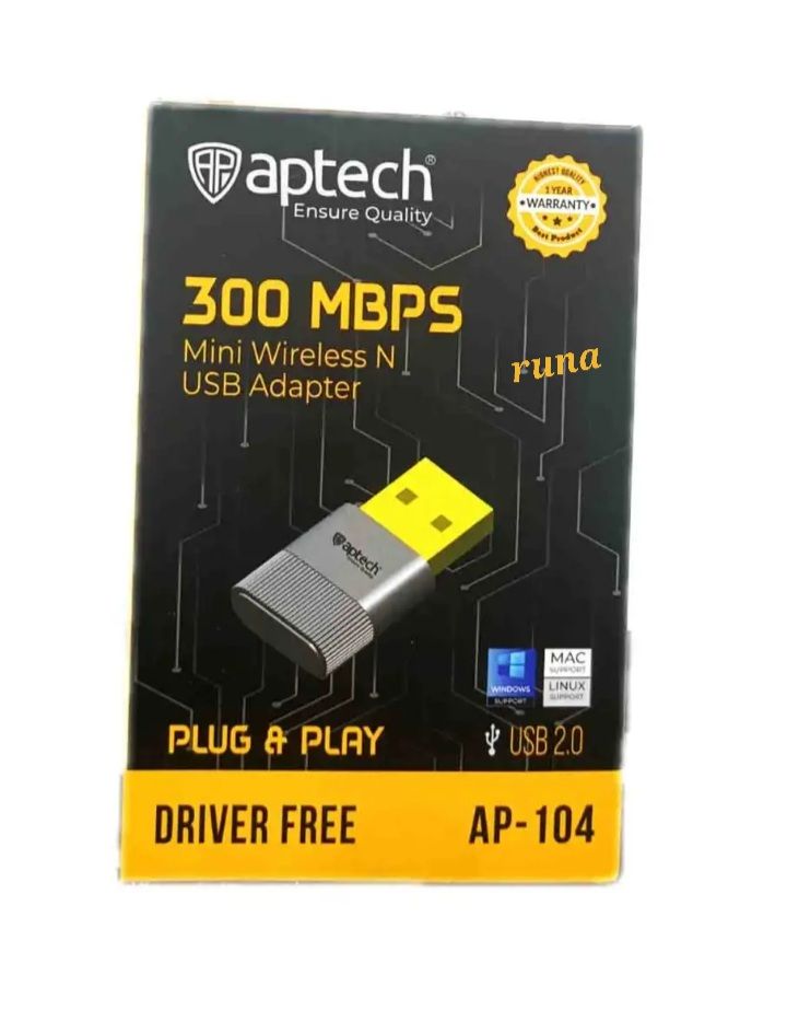 Aptech AP-WA104N 300Mbps Wireless Wifi USB Adapter | Daraz.com.bd
