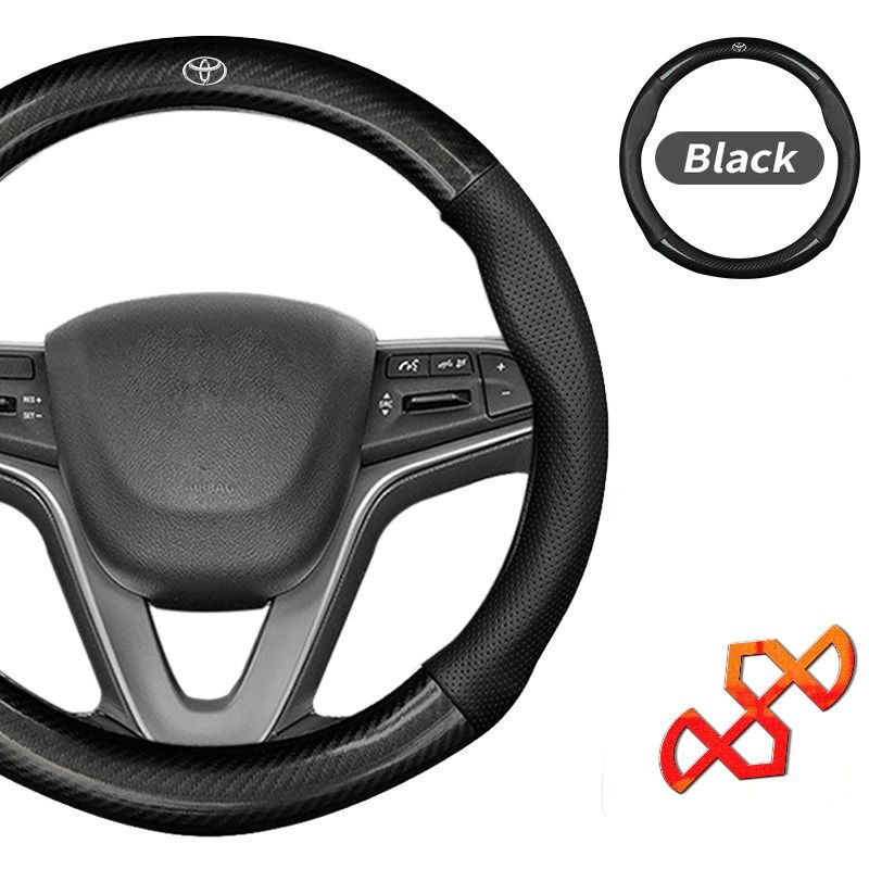 Half carbon with toyota logo High quality pue leather universal size ...