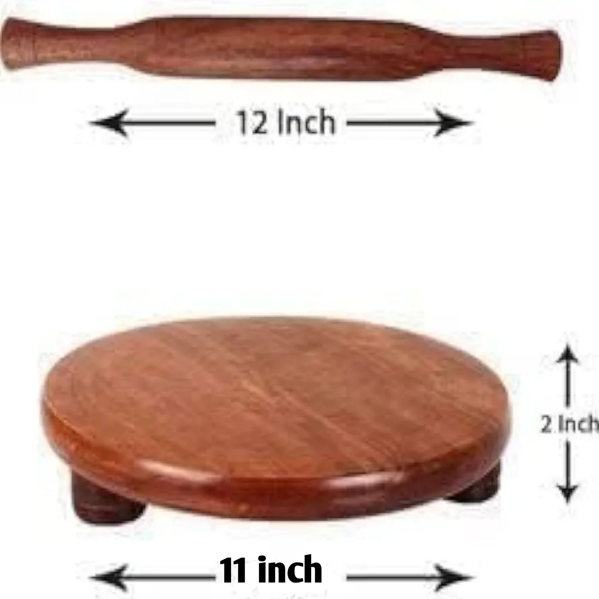 Wood Piri Belan Round Ruti, Perfect for Ruti Making at Home, Wooden ...