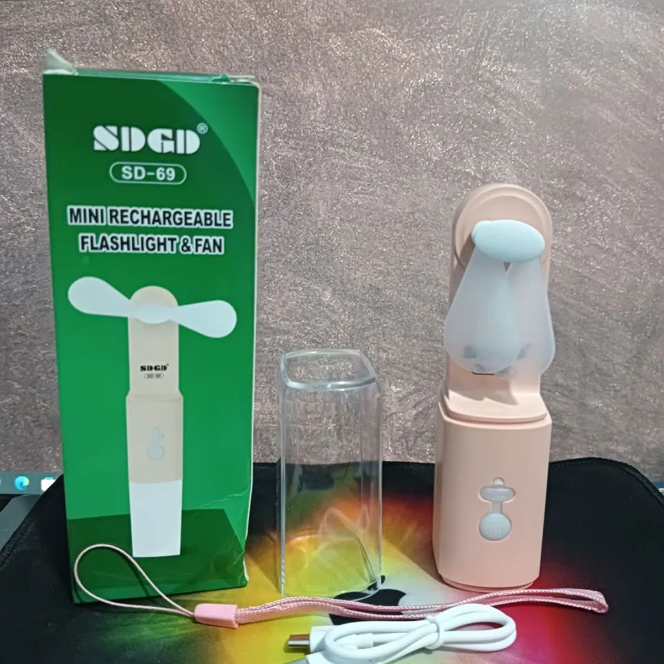 Mini USB Rechargeable Powerful Fan Foldable wing with Torch and Flashlight
