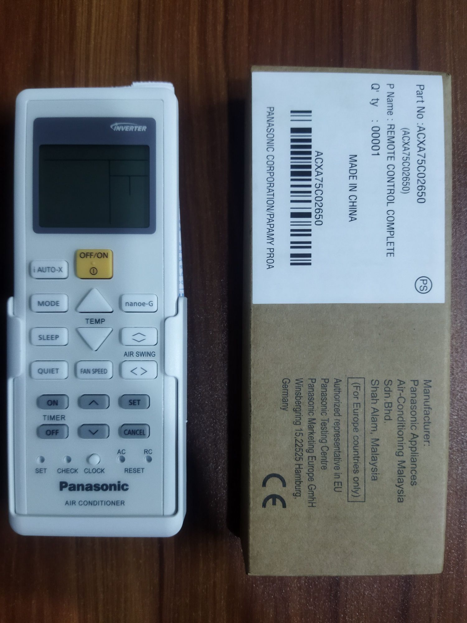 Panasonic Inverter AC Remote Controller Original