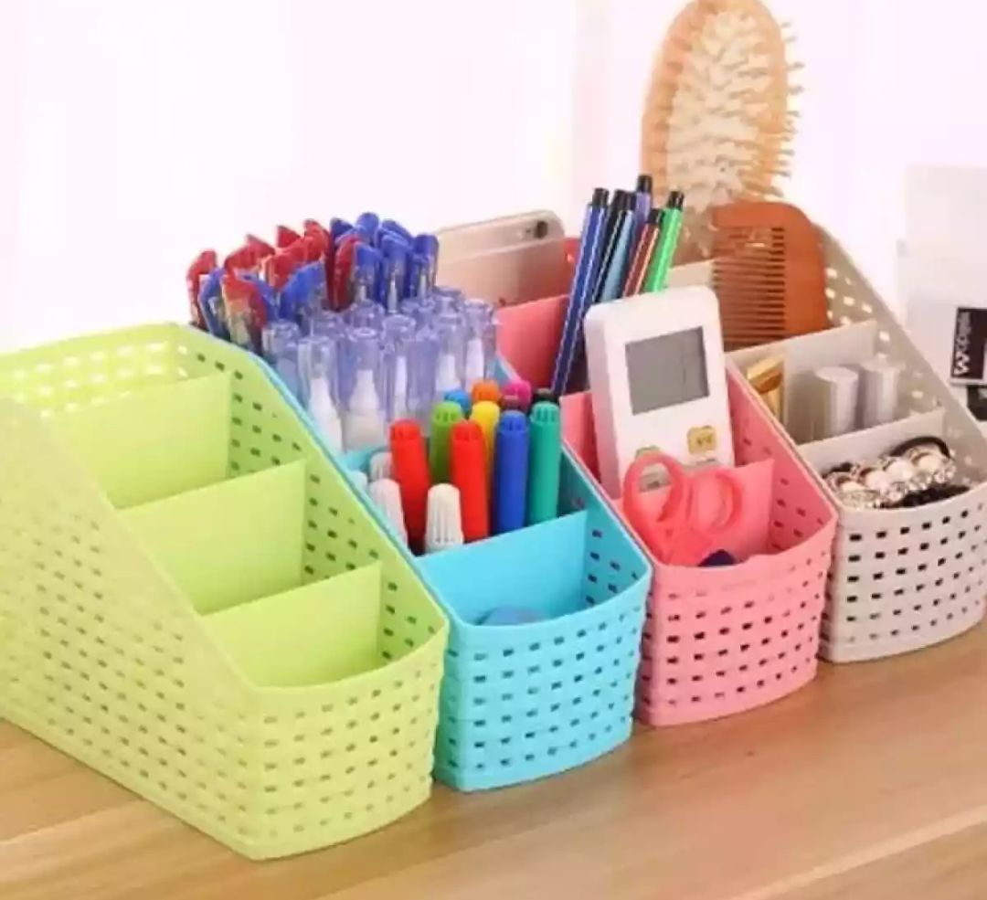 Rambo Multi-Purpose Stand, 4 Grids Multicolor Desktop Pen and ...
