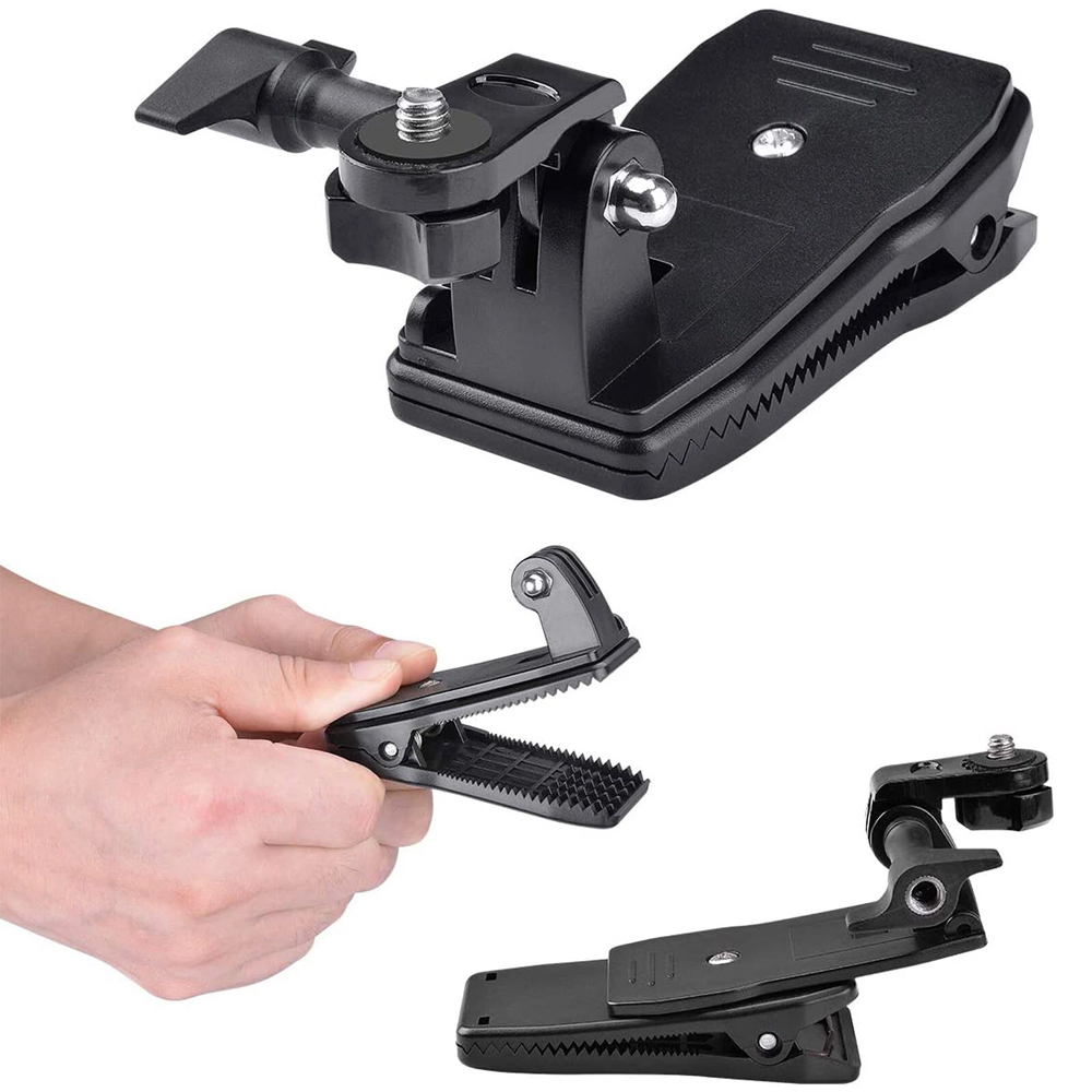 360° Rotation Backpack Strap Mount Clamp Clip Holder Kit for GoPro Hero ...