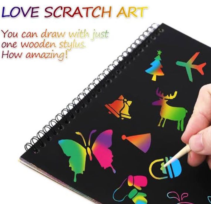 A5 Scratch Art Books for Kids Scratch Art Paper Rainbow Scratch Art for ...