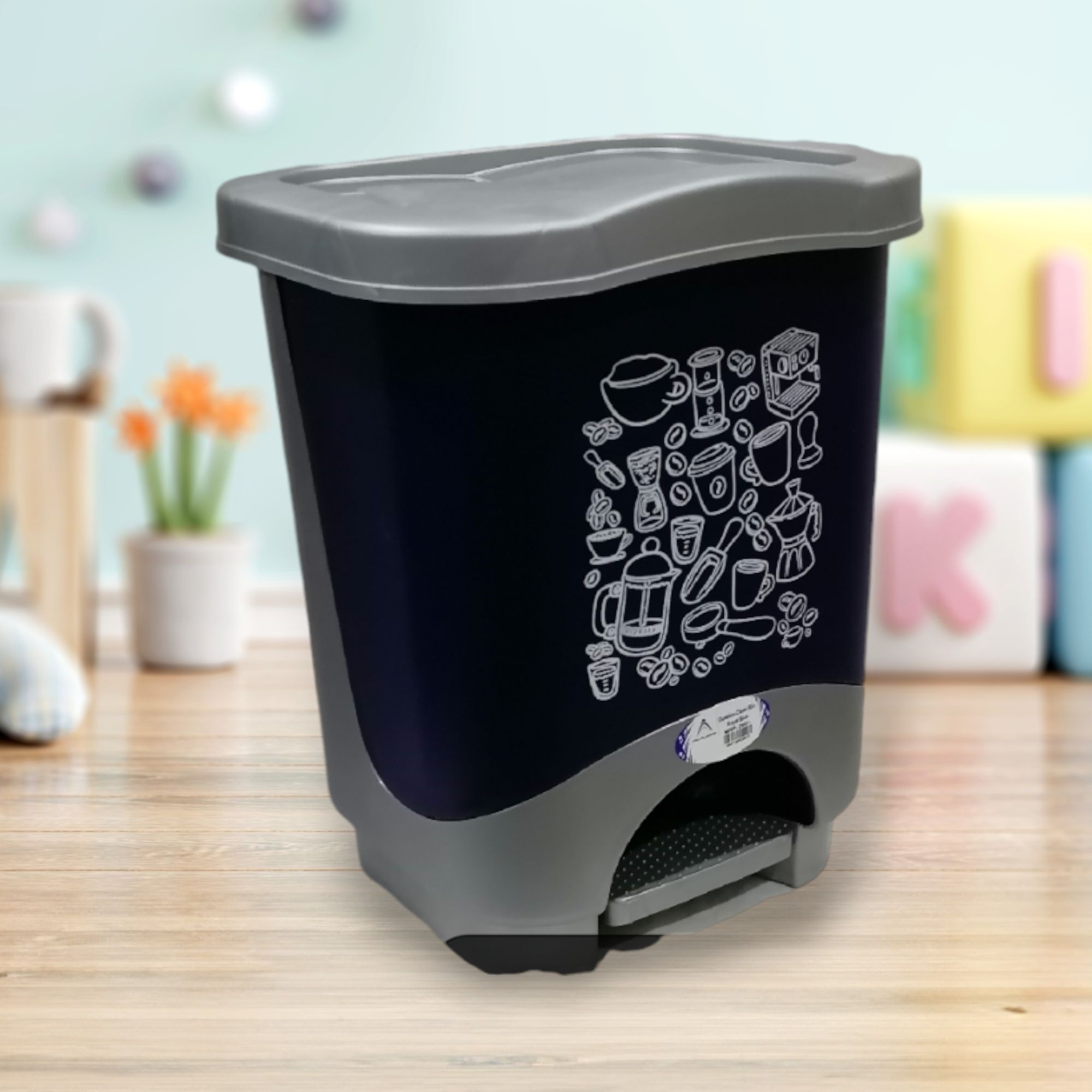 Clean Bin Paddle Bin Waste Paper Basket - 10L | Daraz.com.bd