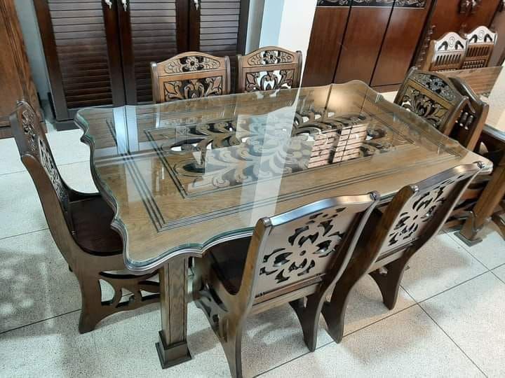 lota model Malaysian wooden 6 chair er dining set | Daraz.com.bd